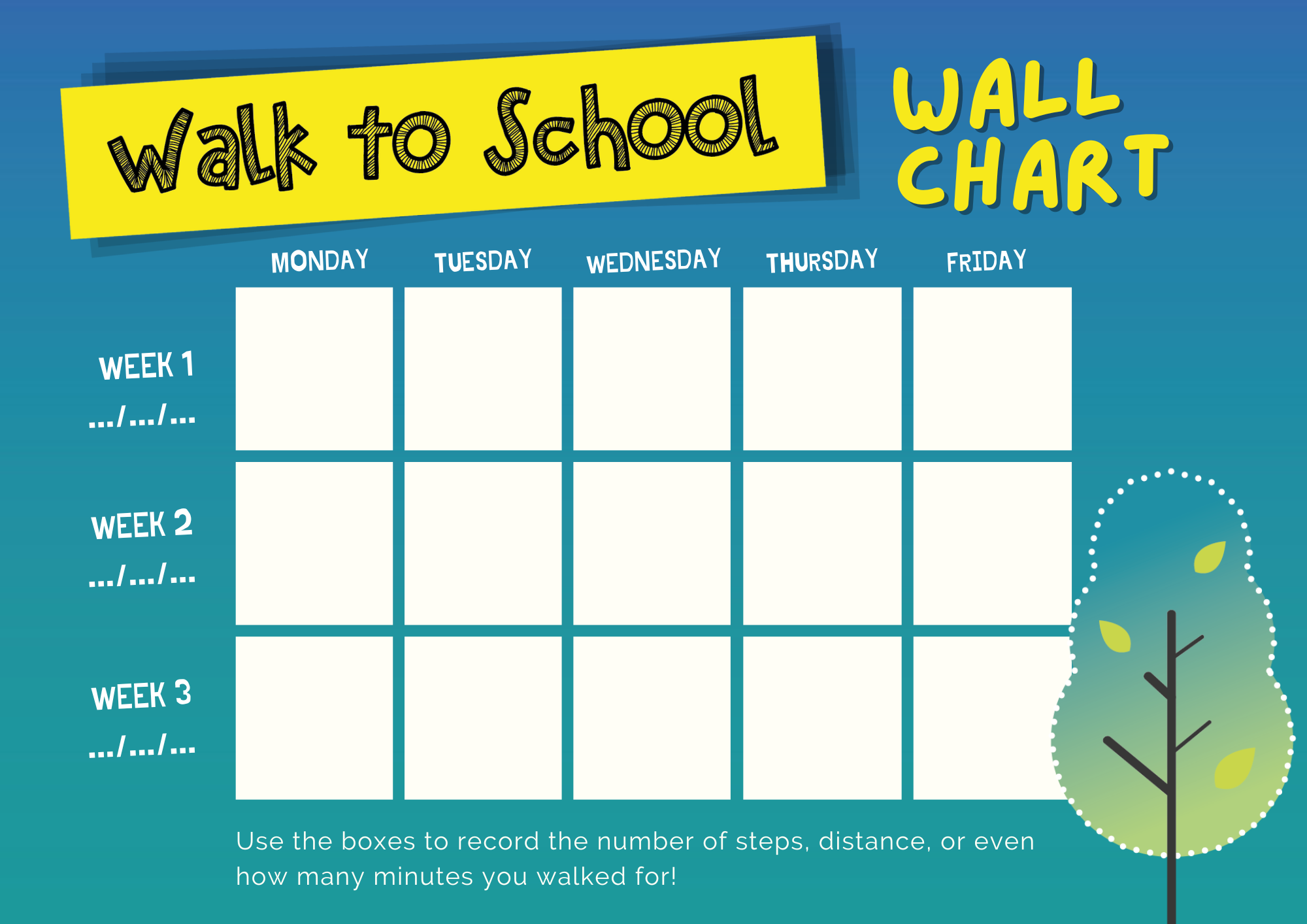 Walk to School Chart - Stride Active